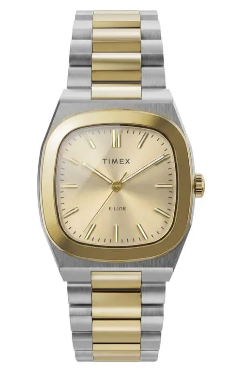 Timex® E Line Stainless Steel Bracelet Watch - Silver