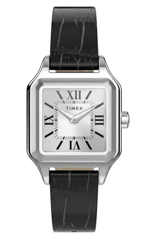 Timex® Addison Leather Strap Watch