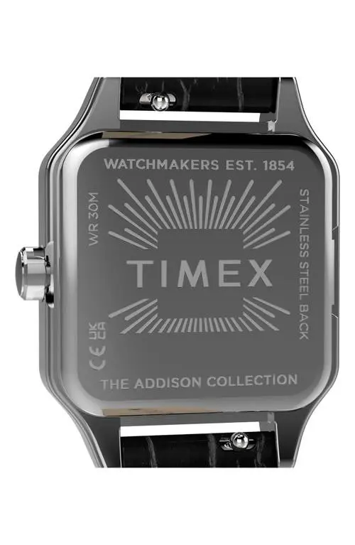 Timex® Addison Leather Strap Watch