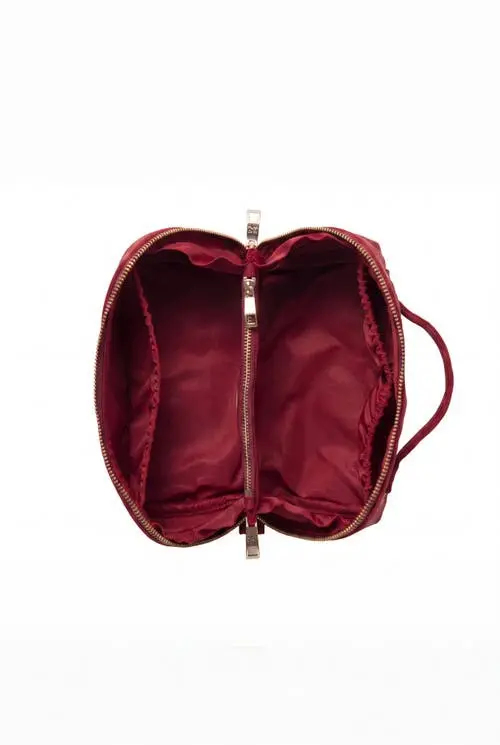 ELIZABETH SCARLETT Camellia Romance Velvet Open Flat Makeup Bag