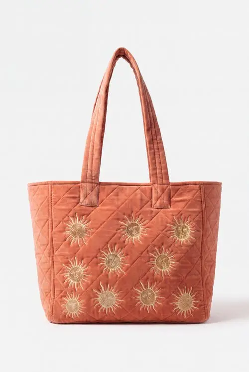 ELIZABETH SCARLETT Sun Goddess Velvet Tote