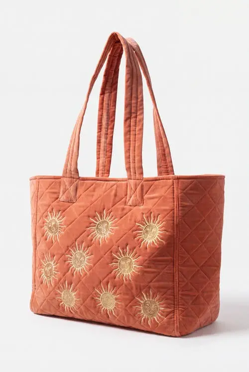 ELIZABETH SCARLETT Sun Goddess Velvet Tote