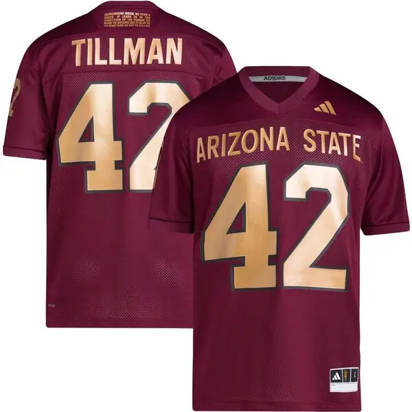 Adidas Pat Tillman #42 Arizona State Sun Devils Football Icon Premier Jersey - Maroon