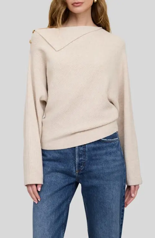 ZOE AND CLAIRE Asymmetric Neckline Ribbed Sweater