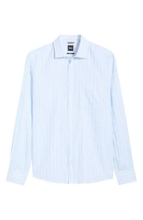 BOSS Rob Casual Fit Button-up Shirt - Open Blue