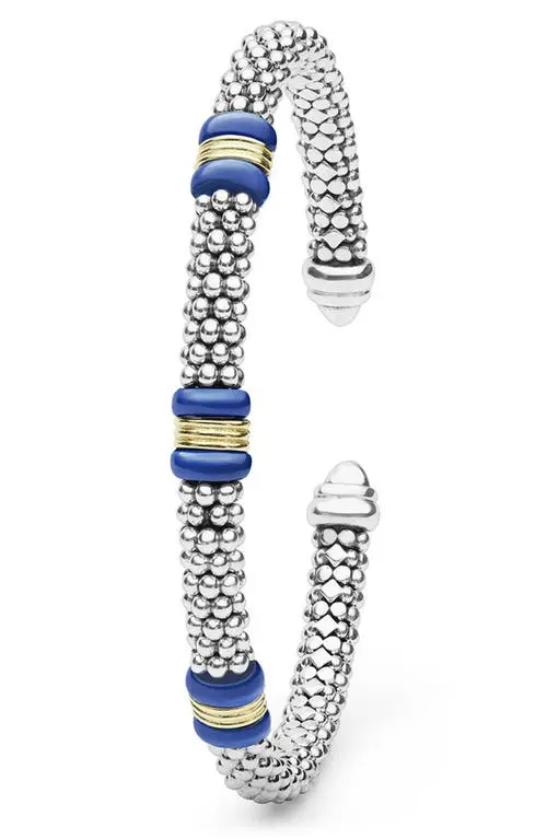 Lagos Caviar Marine Ceramic & 18k Gold Cuff