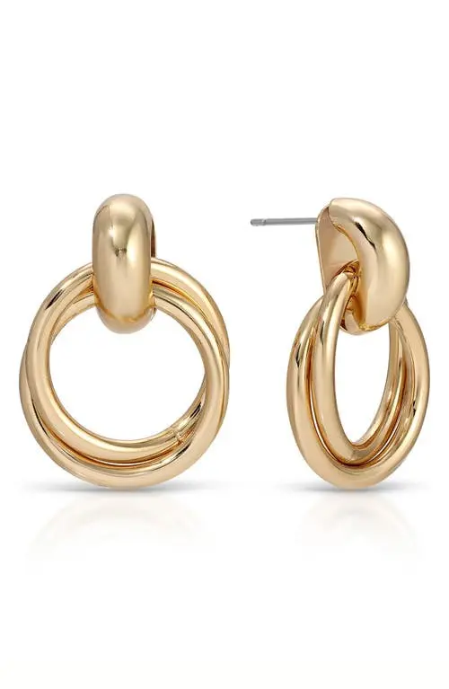 Ettika Interlocking Duo Stud Earrings - Gold