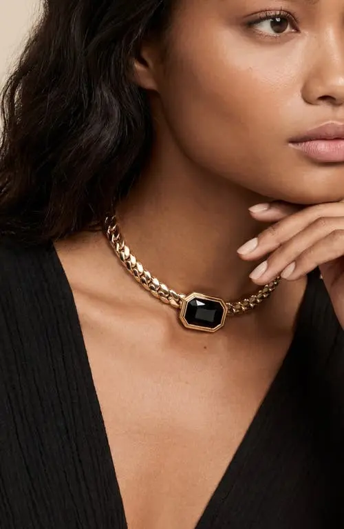 Ettika Emerald Deco Collar Necklace