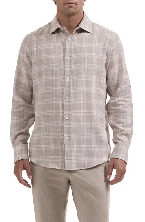 Bugatchi Axel Plaid Cotton & Wool Button Up Shirt
