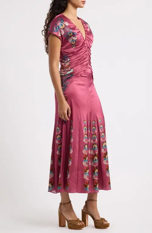 Farm Rio Embroidered V-neck Maxi Dress