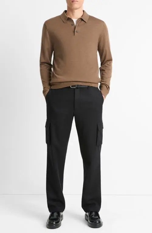 Vince Long Sleeve Merino Wool Polo