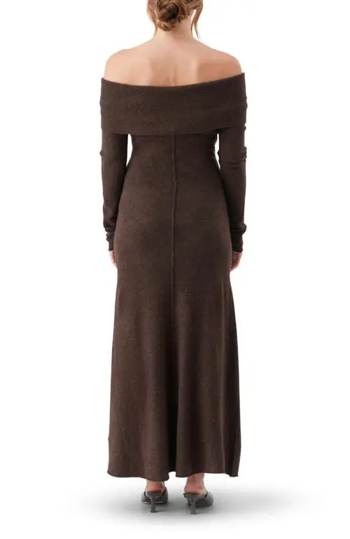 RIPE MATERNITY Tyla Off Shoulder Knit Maternity Dress