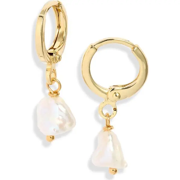 CHILD OF WILD Alexandria 18k Filled Keshi Pearl Drop Earrings - Gold