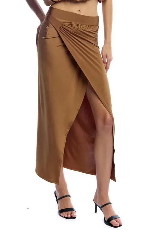 LBLC THE LABEL Ferris Draped Midi Skirt