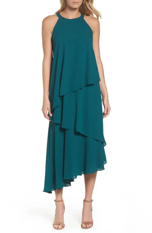 Maggy London Georgette Asymmetric Dress