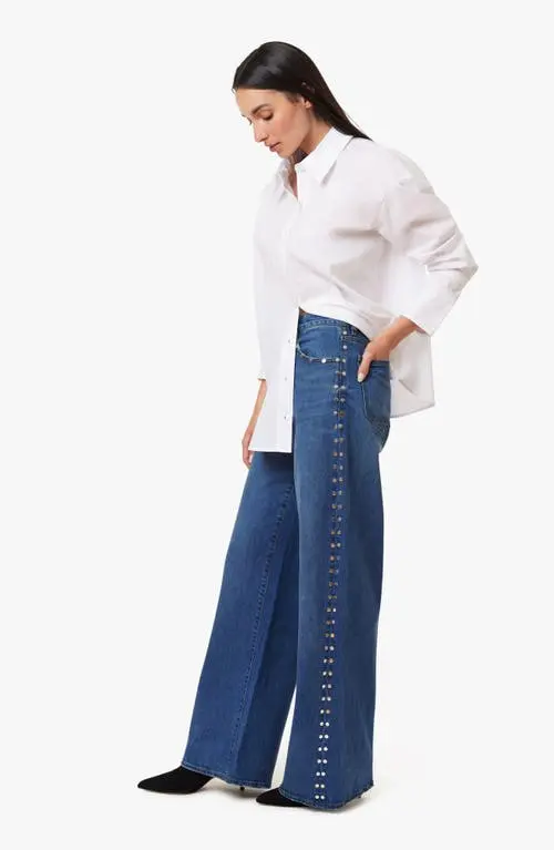 Habitual Gemma Studded Wide Leg Jeans