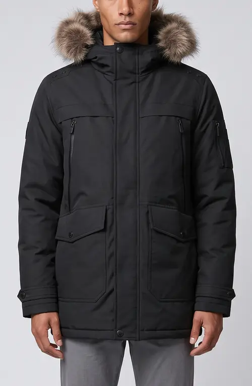 POINT ZERO Faux Fur Hooded Parka - Black