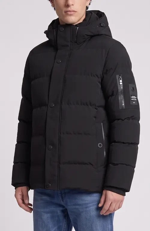 POINT ZERO Hooded Puffer Jacket With Sleeve Pocket