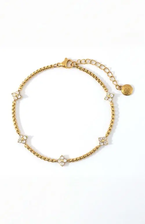 MINT & LILY Radiant Clover Charm Bracelet - Gold