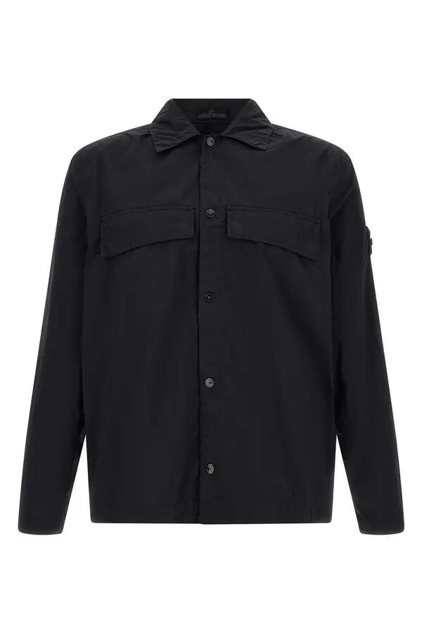 Stone Island Badge Ghost' Overshirt - Black