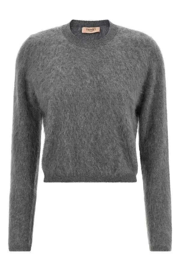 Twin-set Brushed Wool Sweater - Gray