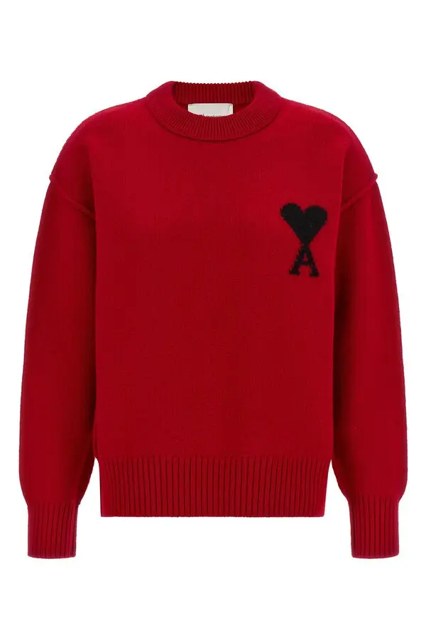 AMI Paris De Coeur' Sweater - Red