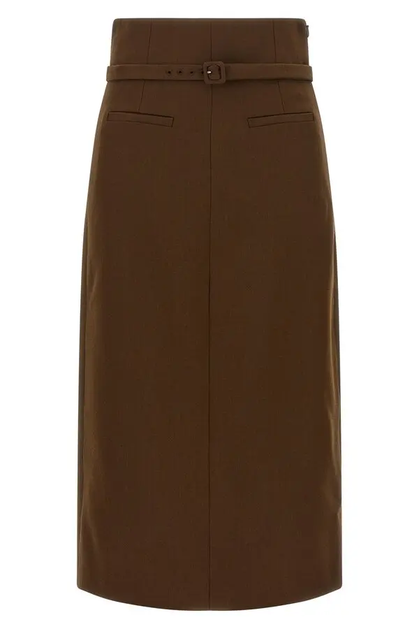 AMI Paris Sheath Skirt - Brown