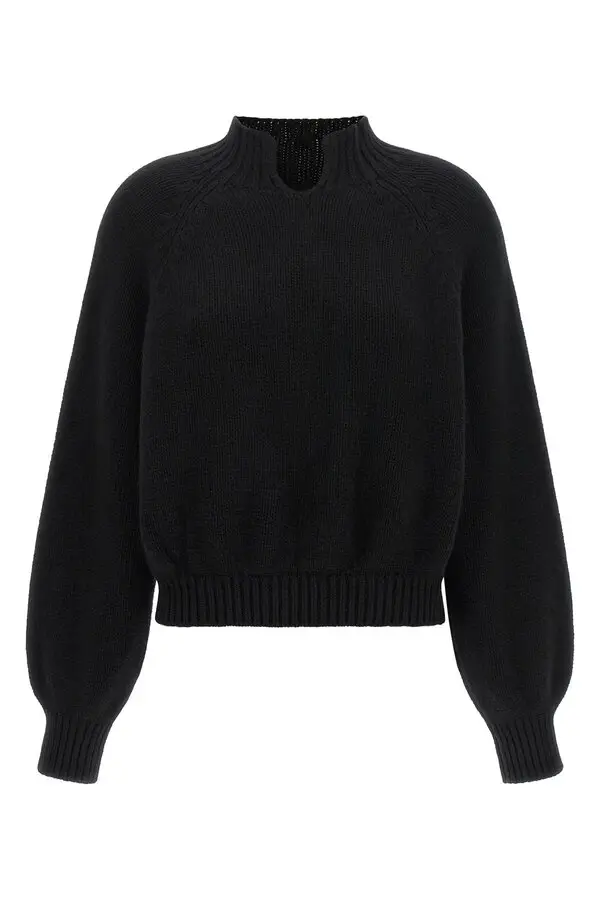 Khaite Cain Pure Cashmere High Neck Sweater - Black