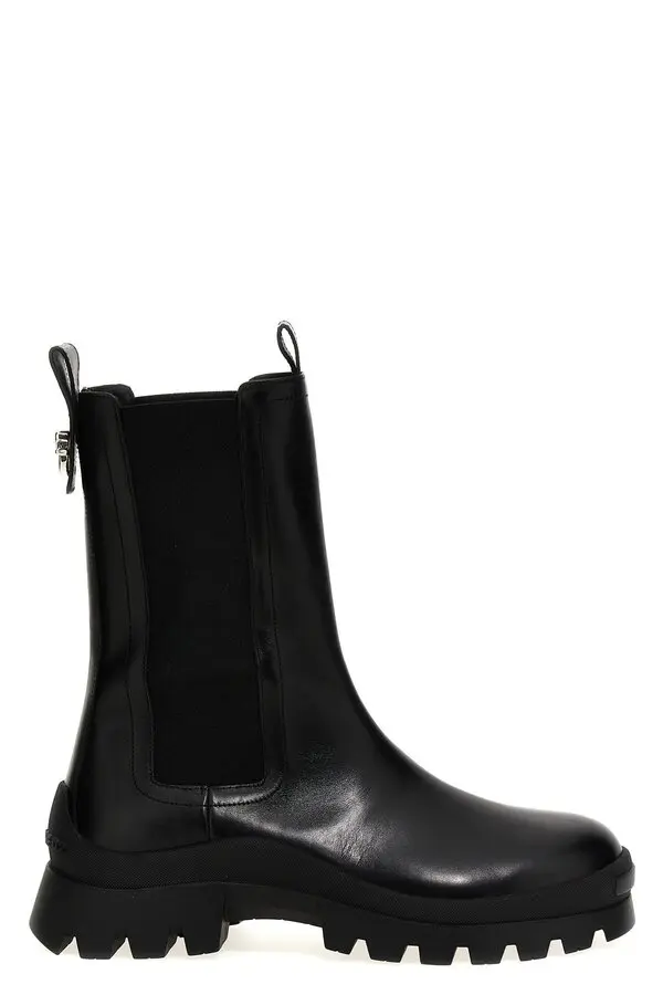 Dsquared2 Leather Ankle Boots With Back Metal Logo