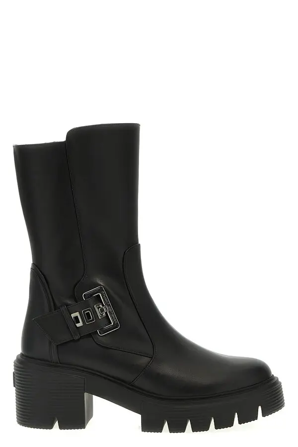 STUART WEITZMAN Soho Leather Boots With Metal Detail