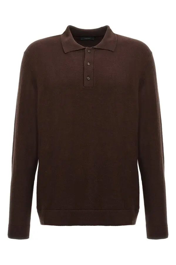 ZANONE Cashmere Wool Polo Shirt - Brown