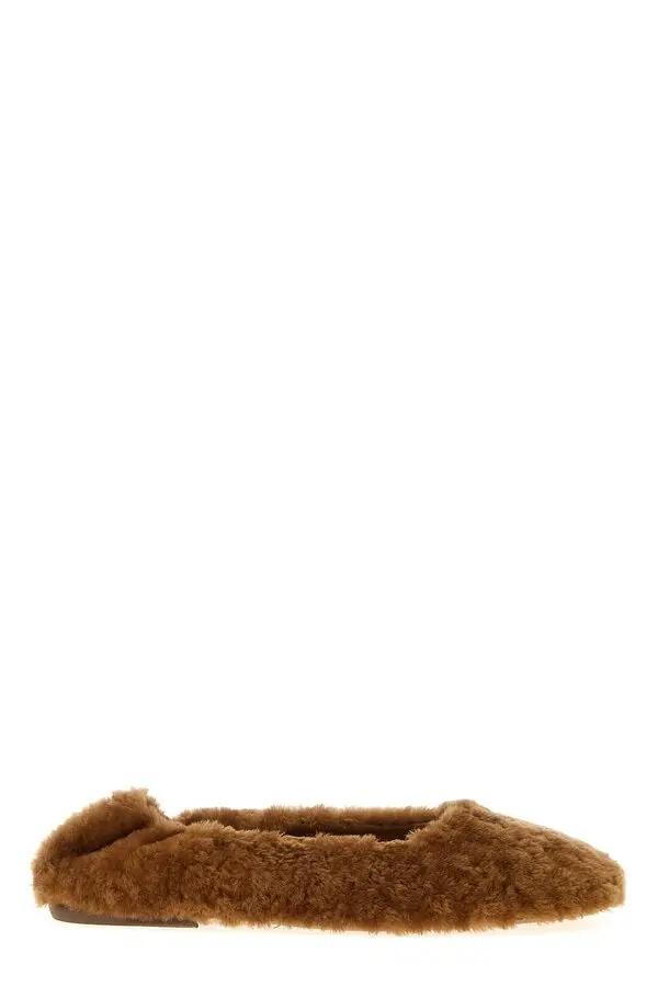 Dries Van Noten Fur Ballet Flats - Brown