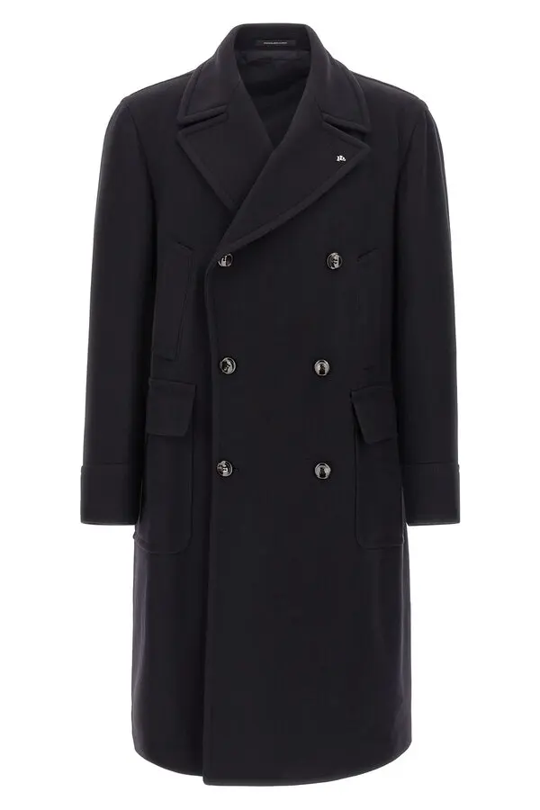 Tagliatore Sherry' Double-breasted Wool And Cashmere Blend Coat - Blue