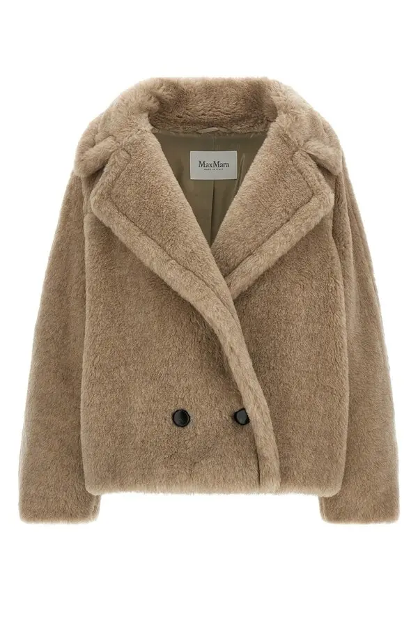Max Mara Alpaca And Cashmere Teddy Short Coat - Beige