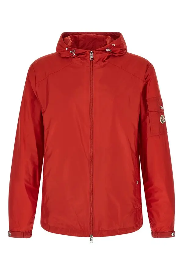 Moncler Etiache Water-repellent Nylon Jacket With Hood - Red