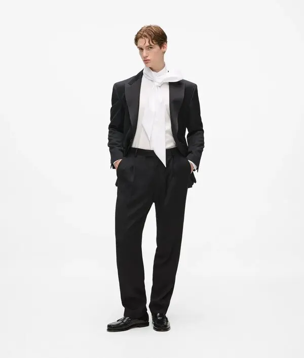 Karl Lagerfeld Kl Studio Double-pleat Suit Pants - Black