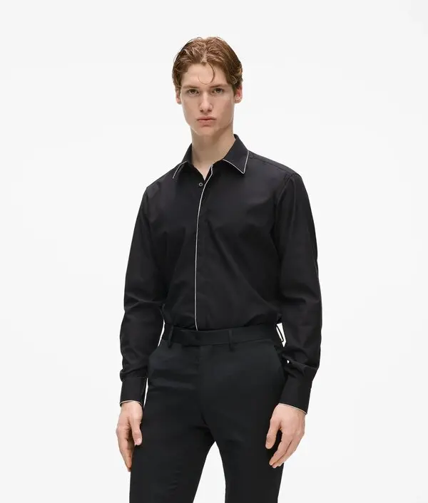 Karl Lagerfeld Kl Studio Virgin Wool Shirt - Black