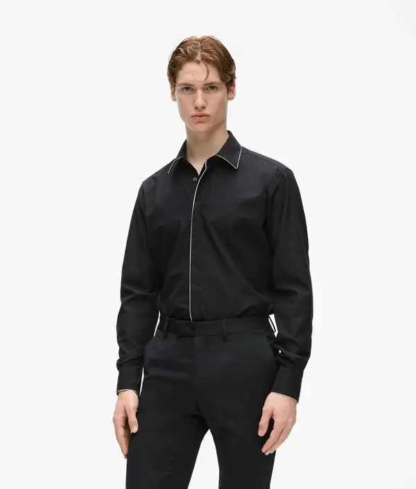 Karl Lagerfeld Kl Studio Virgin Wool Shirt - Black