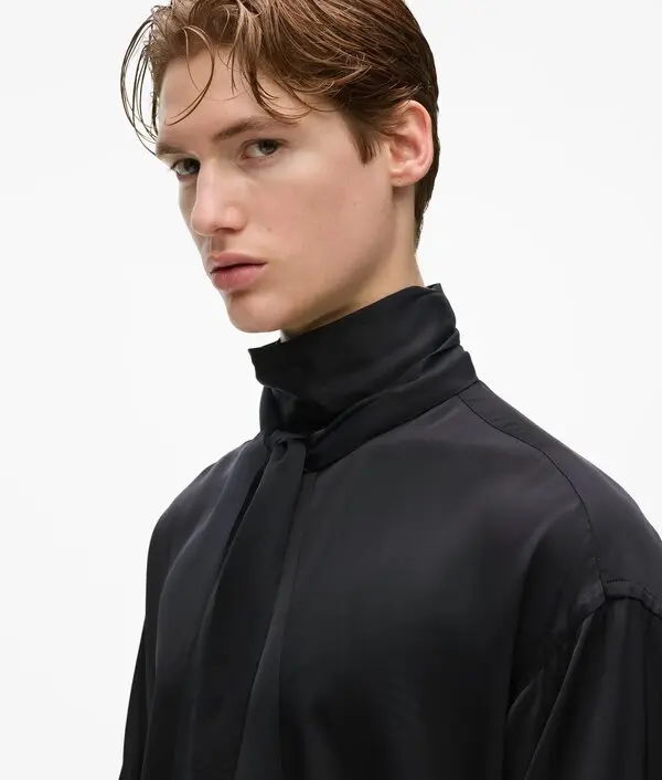 Karl Lagerfeld Kl Studio Scarf-detail Shirt - Black