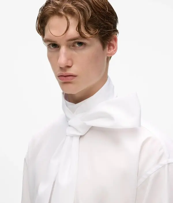 Karl Lagerfeld Kl Studio Tie-neck Shirt - White