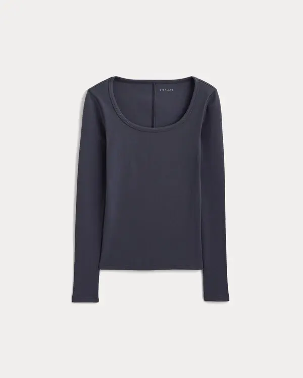 Everlane Effortless Rib Classic Long Sleeve - Graystone