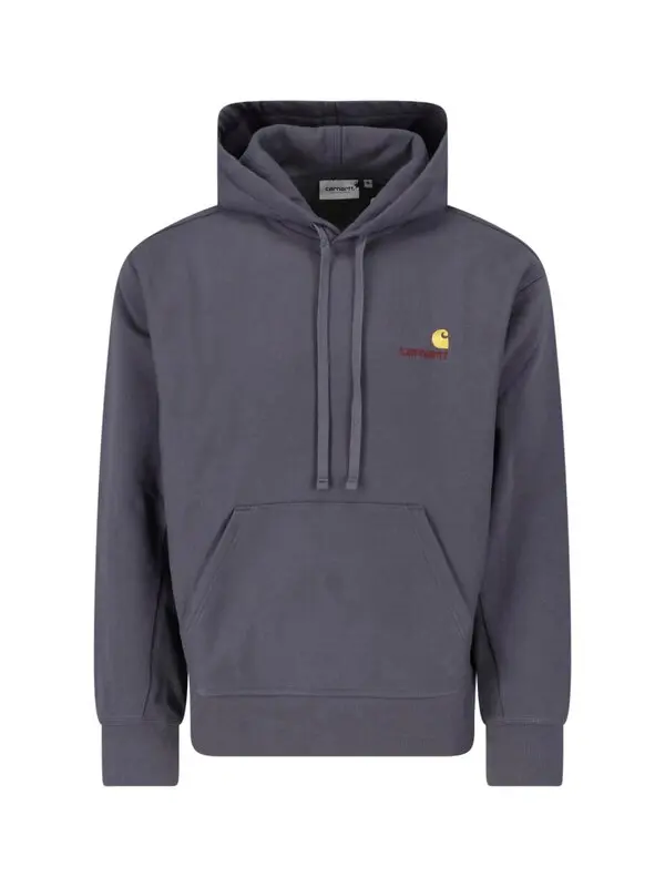 Carhartt Work In Progress Sweatshirt "american Script - Gray