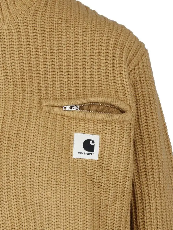 Carhartt Work In Progress Sweater Zip "detroit - Beige