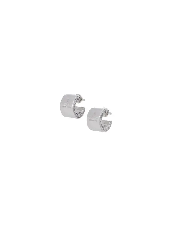 Gucci Trademark Hoop Earrings - White