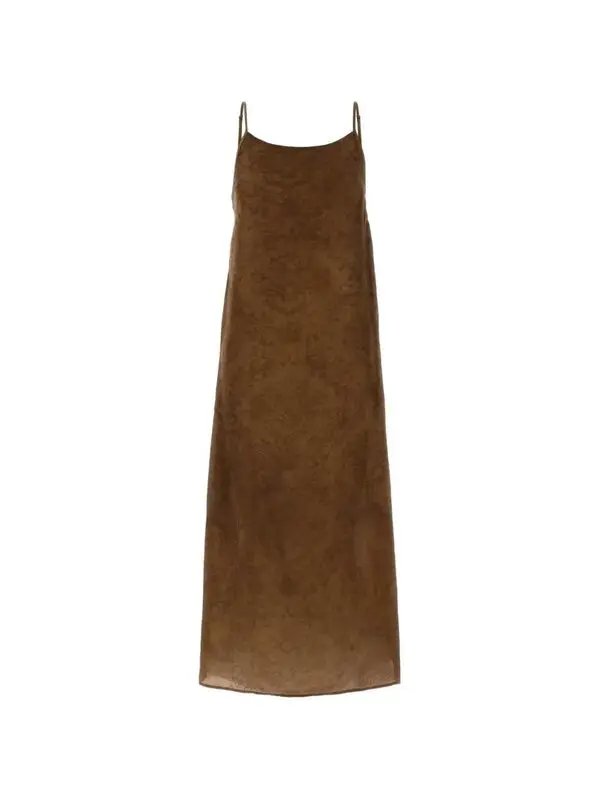 UMA WANG Anaya Long Jacquard Dress - Brown