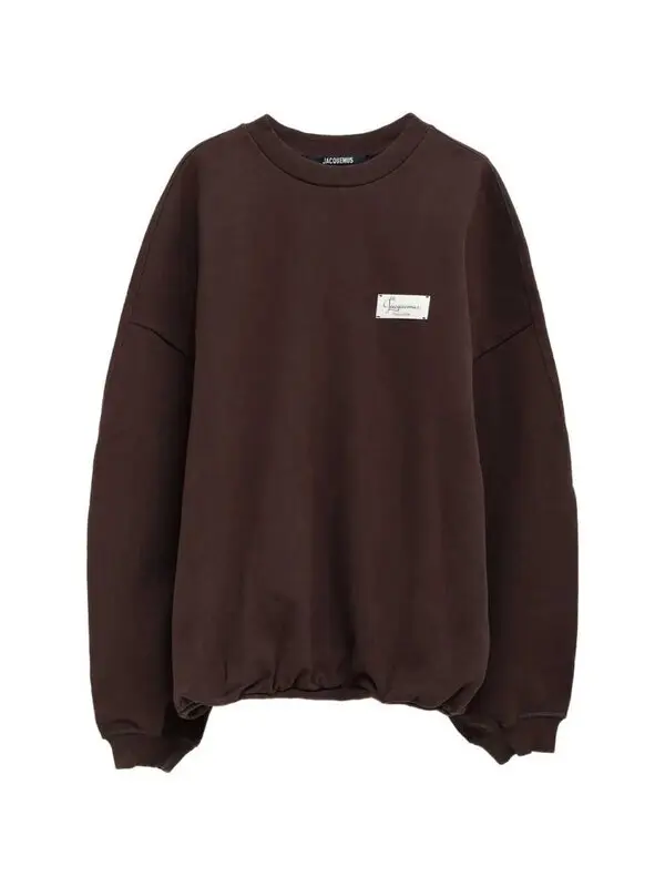 Jacquemus Ruban Sweatshirt With Logo Appliqu - Brown