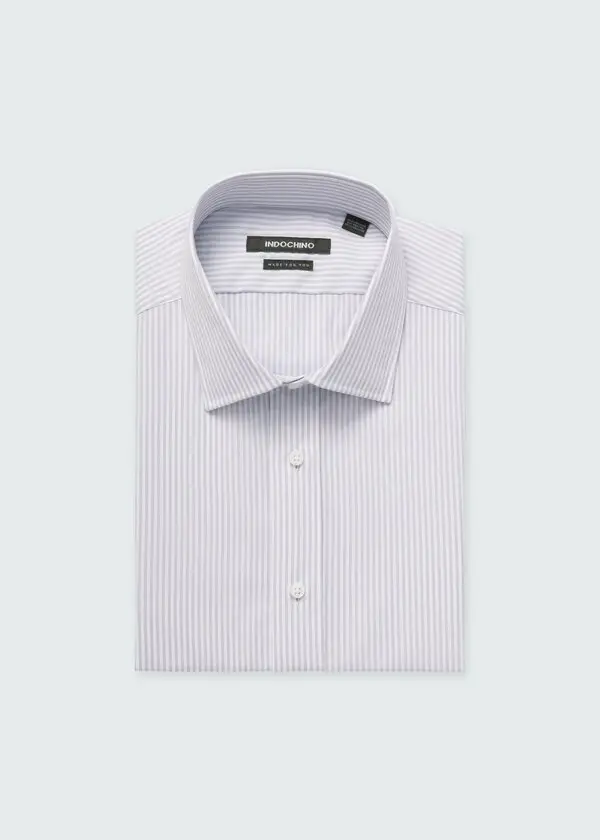 INDOCHINO Helston Anti-wrinkle Pinstripe Shirt - Gray