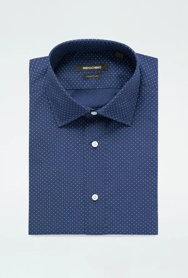 INDOCHINO Hayton Dot Shirt - Blue