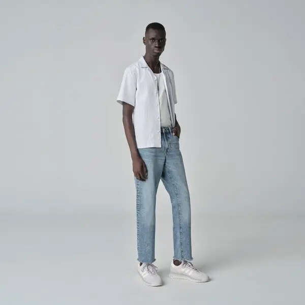 INDOCHINO Quarrybank Cotton Stretch Vintage Stripe Camp Shirt - Gray