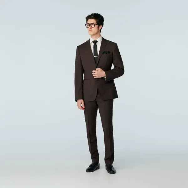 INDOCHINO Milano Glen Check Suit - Brown
